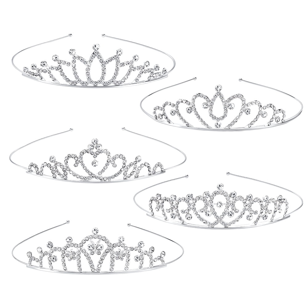 5 Style Rhinestone Princess Crowns 30 Pack Sparkly Rhinestone Silver ...