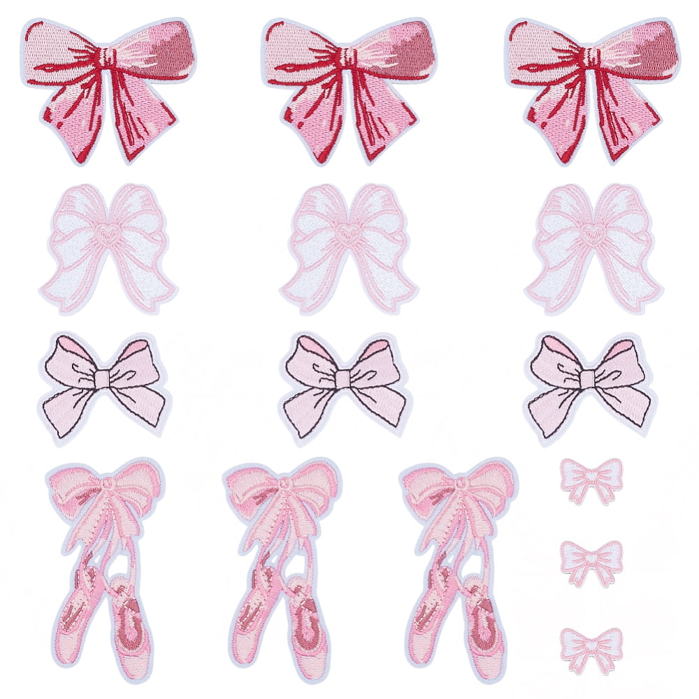 5 Styles 15Pcs Embroidered Patches Pink Iron on Patches Small Cute ...