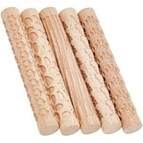 5 Styles 6 Inch Wooden Handle Clay Texture Roller Modeling Pattern ...