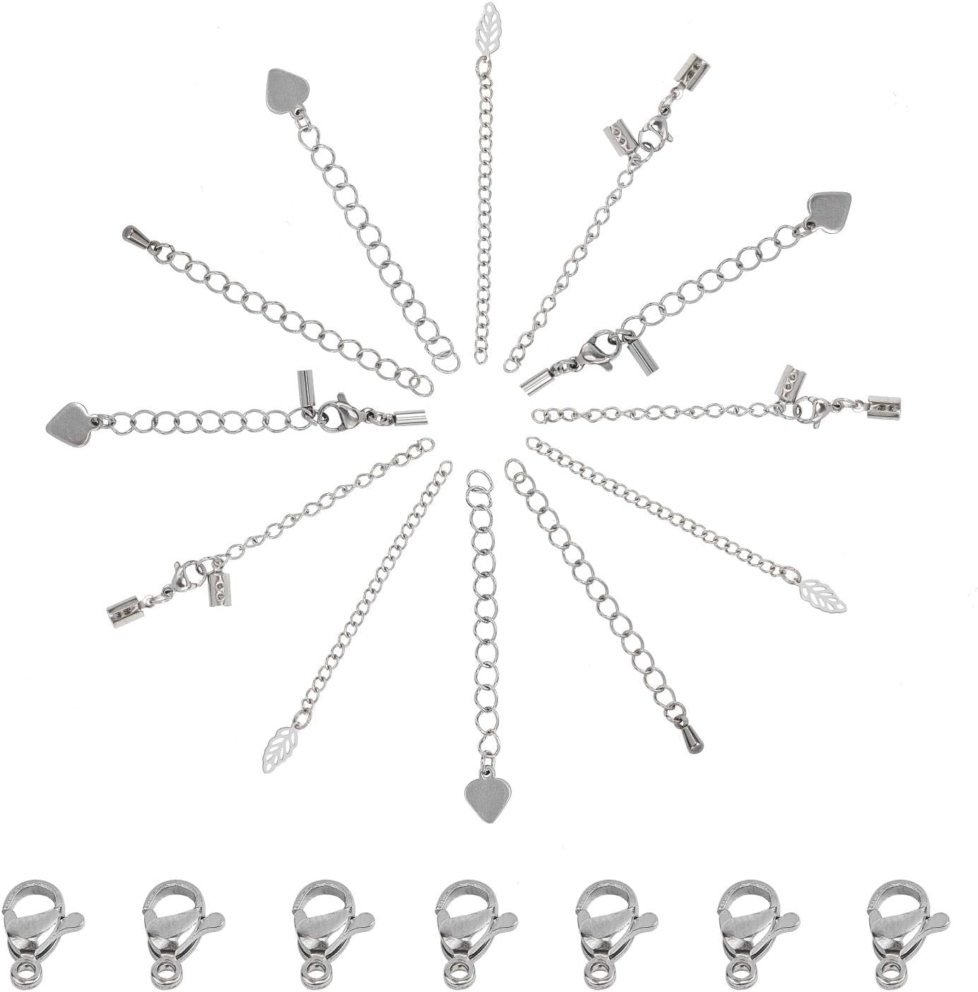 5 Styles Chain Extenders 25pcs Extender Chains with 30pcs Lobster ...