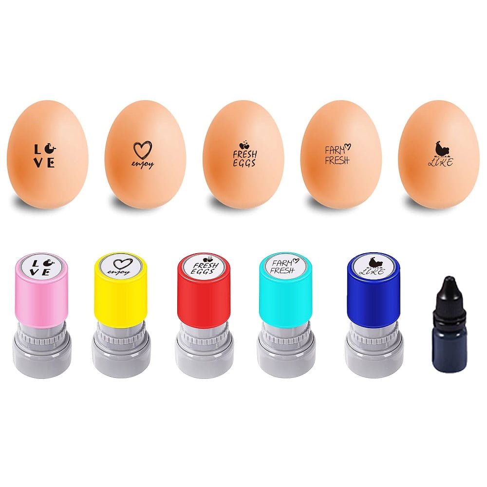 5 Styles Egg Stamps Egg Rubber Stamp for Fresh Eggs Mini Egg Stamp DIY ...
