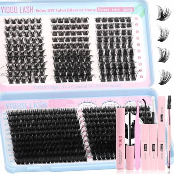 5 Styles Eyelash Clusters Kit 80D 100D Volume D Curl Wispy Individuals ...