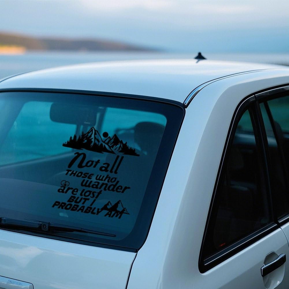 5 Styles Funny Text Car Sticker 6.1x5.83 Inches Sunset Mountain Camping ...