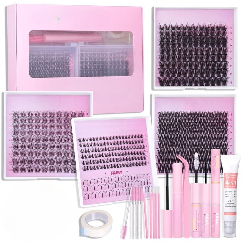 5 Styles Lash Clusters Kit, Volume/ Mega/ Full/ Bottom Eyelash Clusters ...
