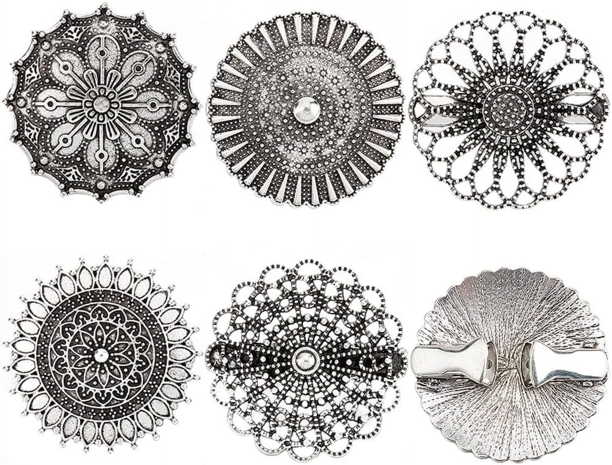 5 Styles Round Vintage Cardigan Clips Dress Cinch Clips Set Flower ...