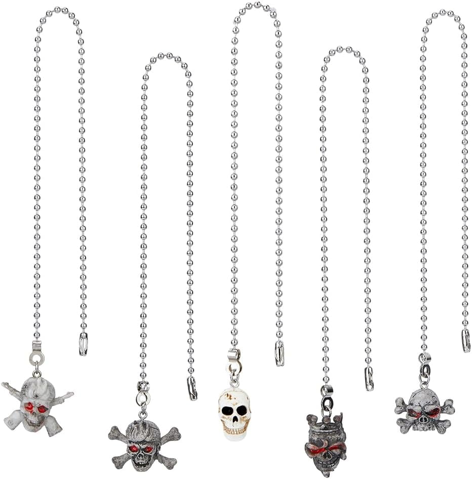 5 Styles Skull Pendants Ceiling Fan Pull Chain Plastic Charms Light ...