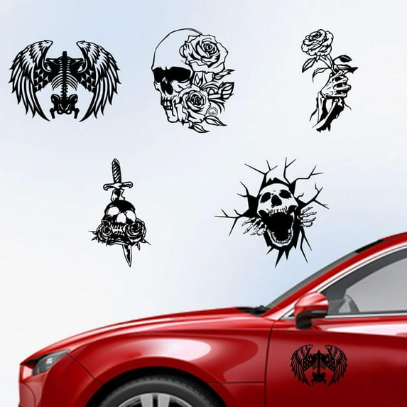 5 Styles Vinyl Decals 6.1x5.83 Inches Rose Car Stickers Hand Holding ...