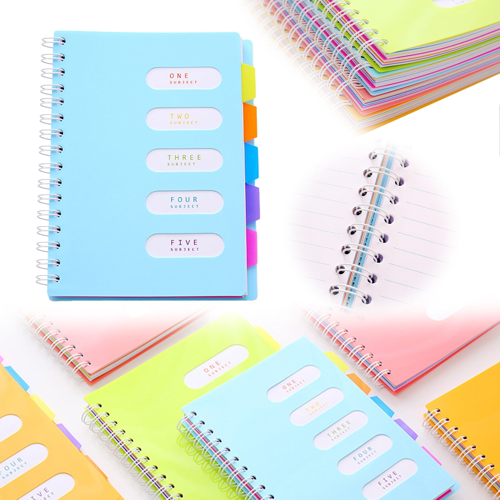5 Subject Notebook, 1 Pcs 10 Inch x 7 Inch B5 Spiral Notebook With ...