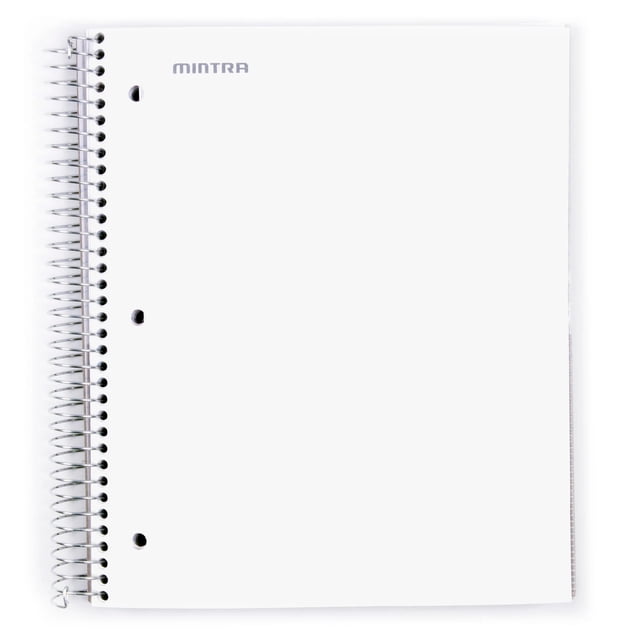 5 Subject Notebook - College Ruled - Durable Poly Cover/5 Poly Pockets ...