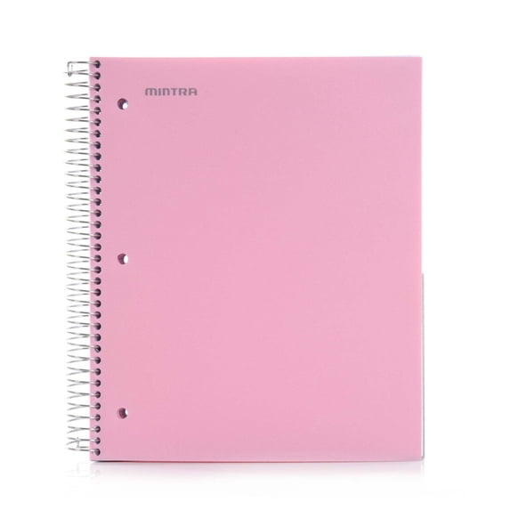 "Mintra 5 Subject Spiral Notebook, College Ruled, Poly Cover, 200 ...