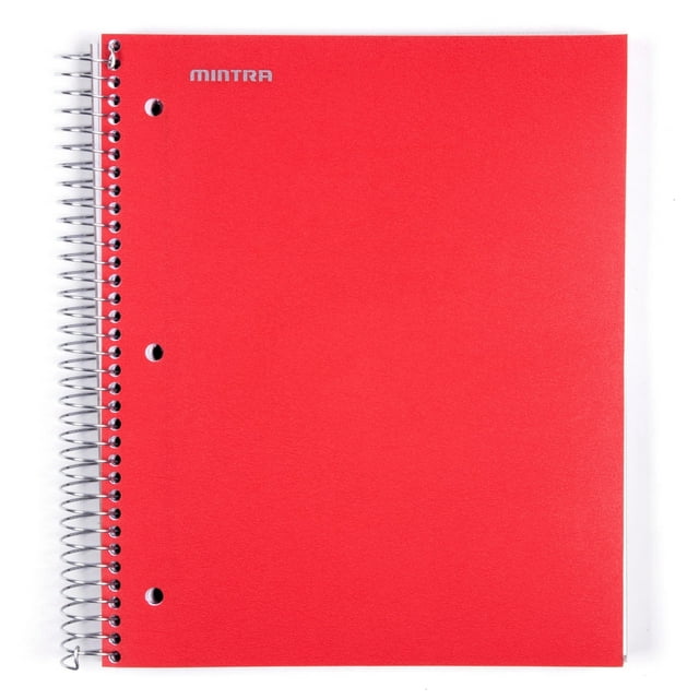 5 Subject Notebook - College Ruled - Durable Poly Cover/5 Poly Pockets ...