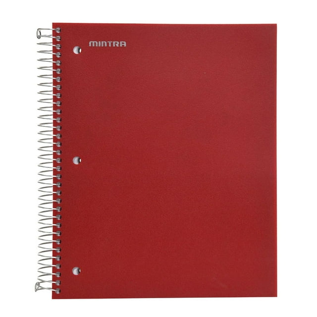 5 Subject Notebook - College Ruled - Durable Poly Cover/5 Poly Pockets ...
