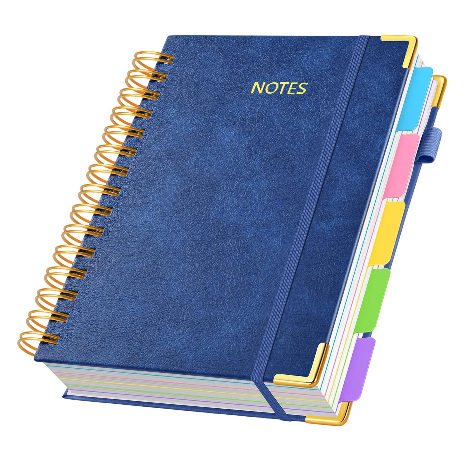 5 Subject Notebook Hardcover Spiral Bound with Removable Dividers Tabs ...