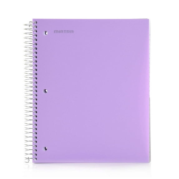 5 Subject Notebook, Wide Ruled, Durable Poly Cover, 5 Poly Pockets, 200 ...