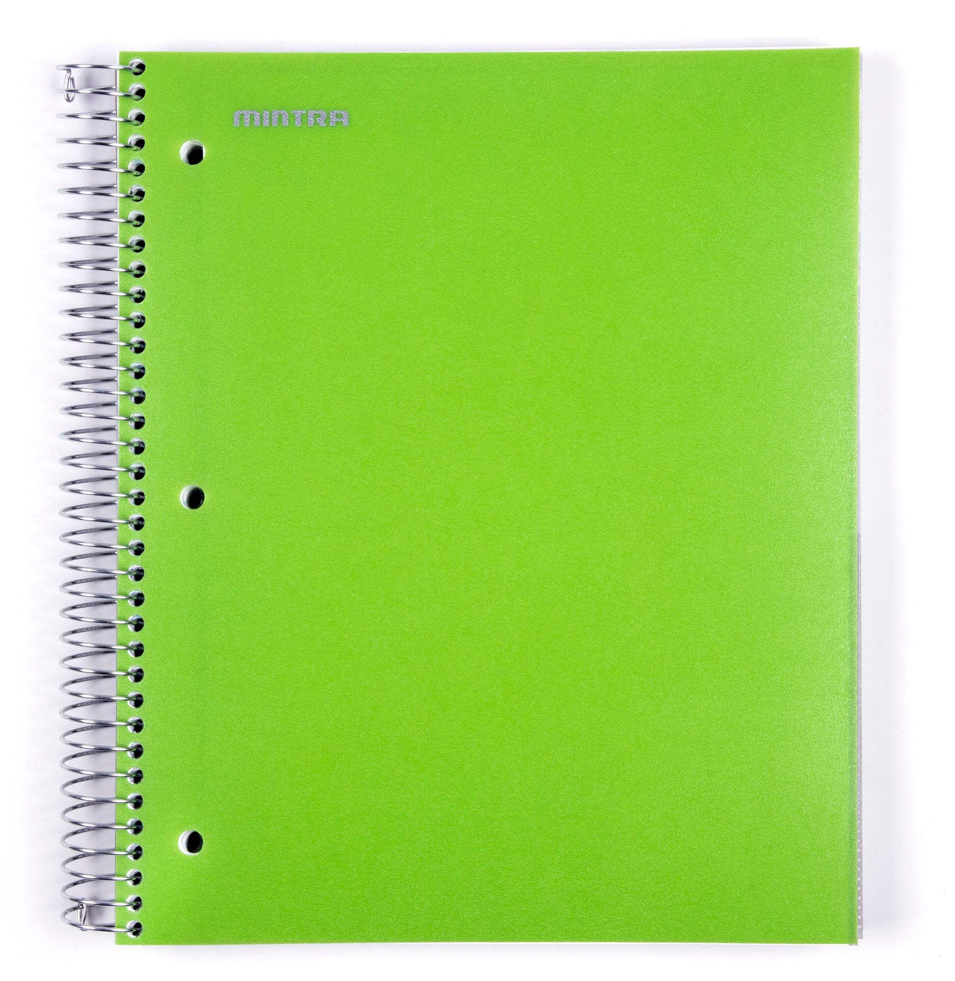 Mintra 5 Subject Notebook - Green - Wide Ruled - Durable Poly Cover/5 ...