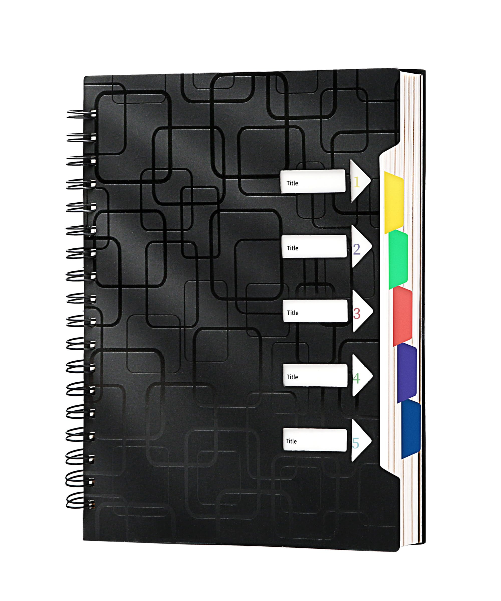 5 Subject Spiral Notebook 240 Pages A5 Size with Dividers Tabs, College ...