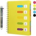5 Subject Spiral Notebook with Divider Tabs, A5 Wide Ruled 5.7" x 8.5 ...