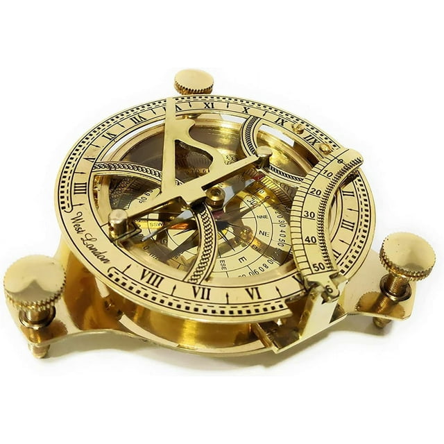 5" Sundial Compass Solid Brass Sun Dial - Walmart.com