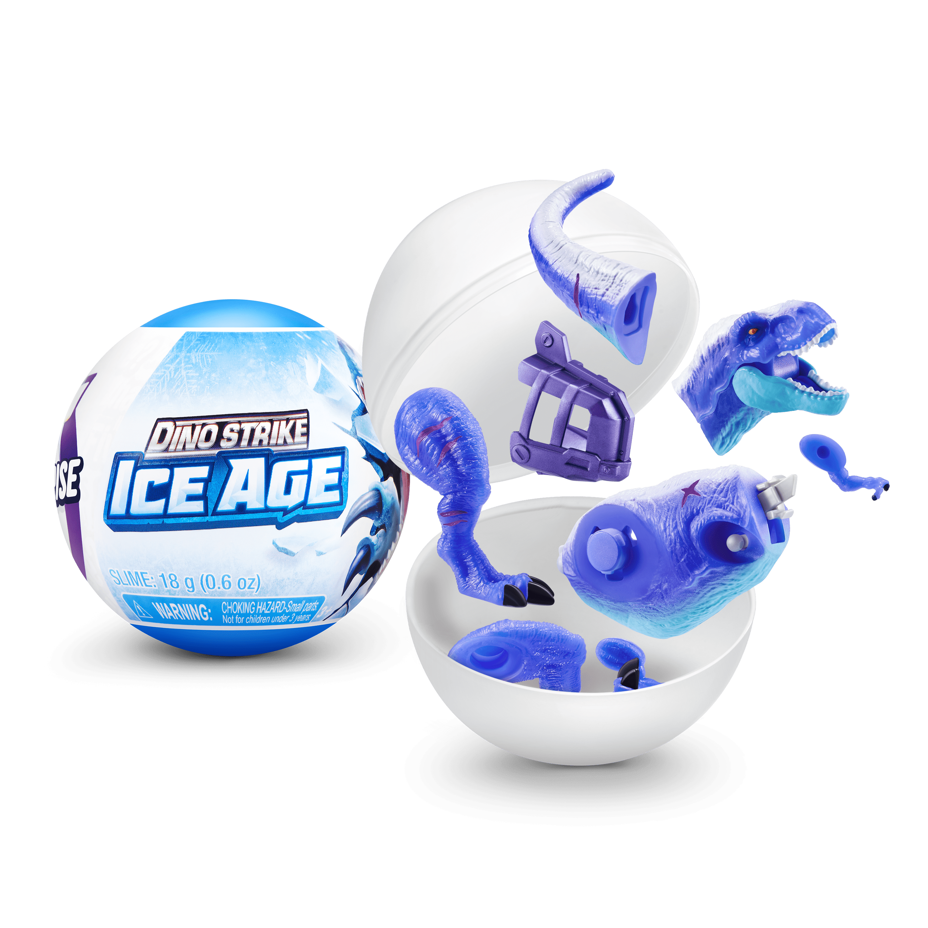 5 Surprise Dino Strike Series 6 Ice Age Dinosaur Action Figure Capsule ...