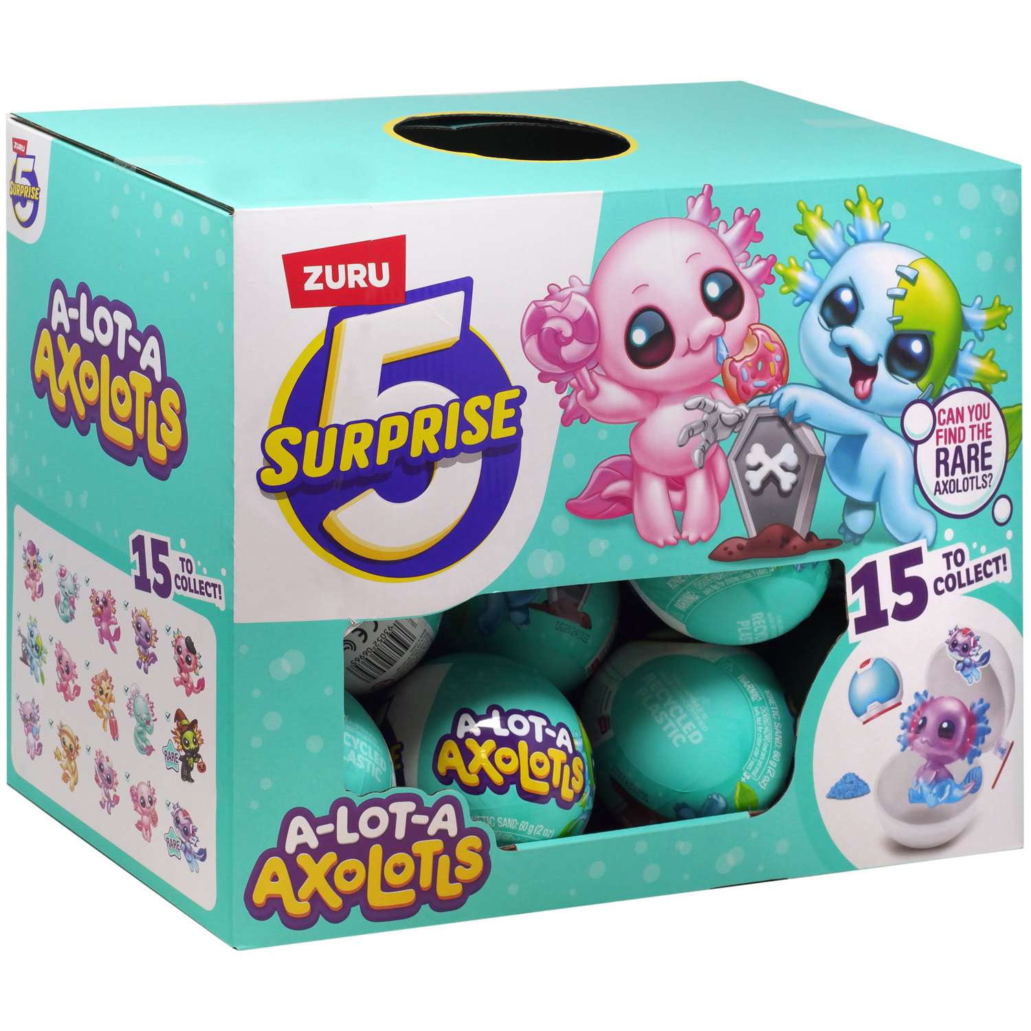 5 Surprise Mini Brands! A-Lot-A Axolotls Series 1 Mystery Box (27 Packs ...