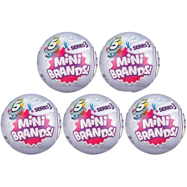 5 Surprise Mini Brands Series 3 Mystery Capsule Real Miniature Brands ...