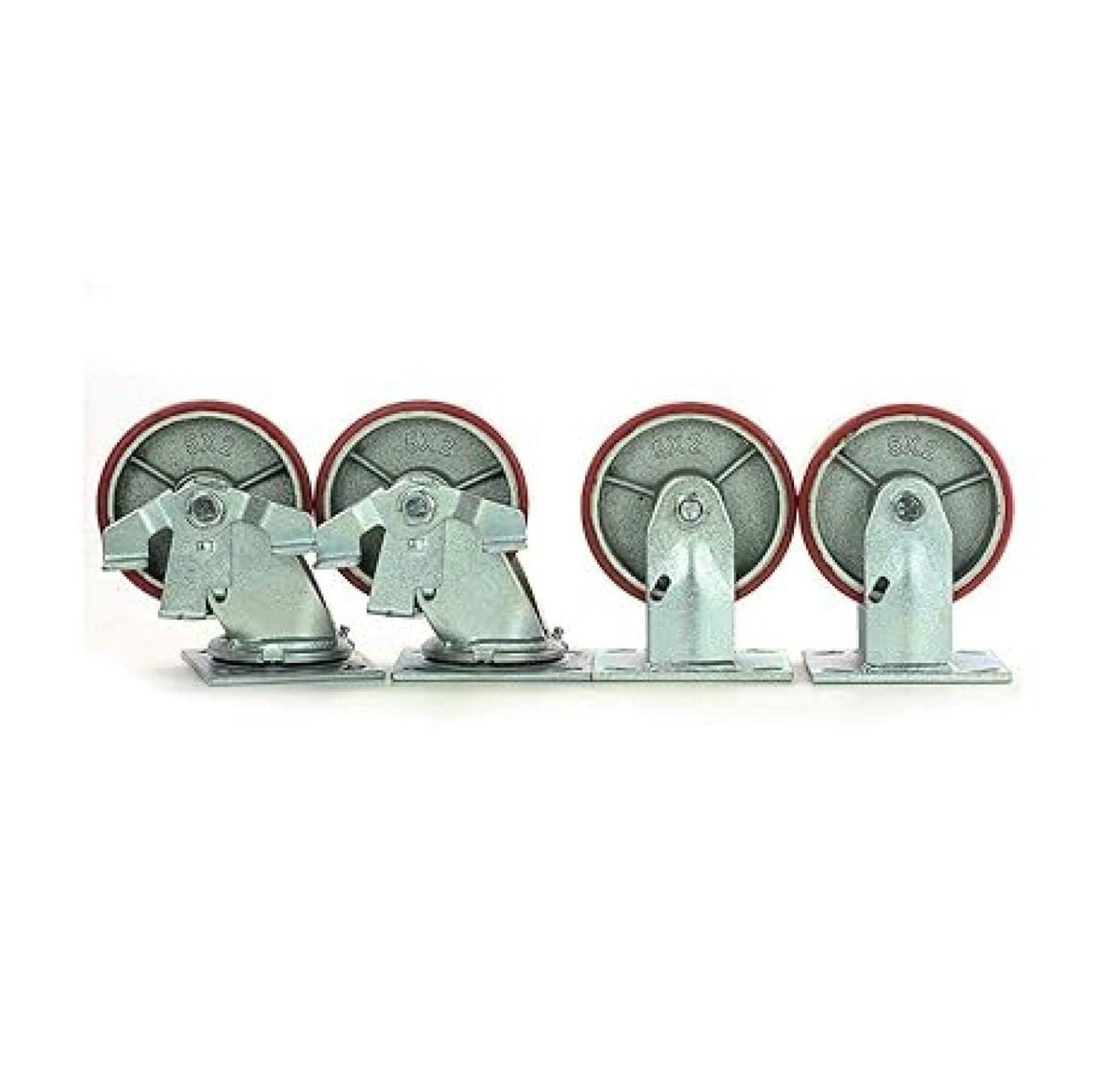 5" Swivel Casters - 4,000 lbs Capacity - Polyurethane Wheels with Brake ...