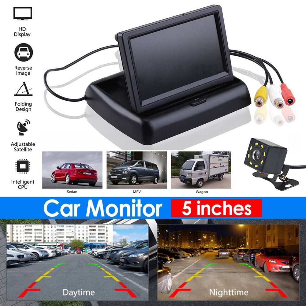 5" TFT LCD Foldable Car Monitor Rear View Backup Camera HD Parking, Car ...