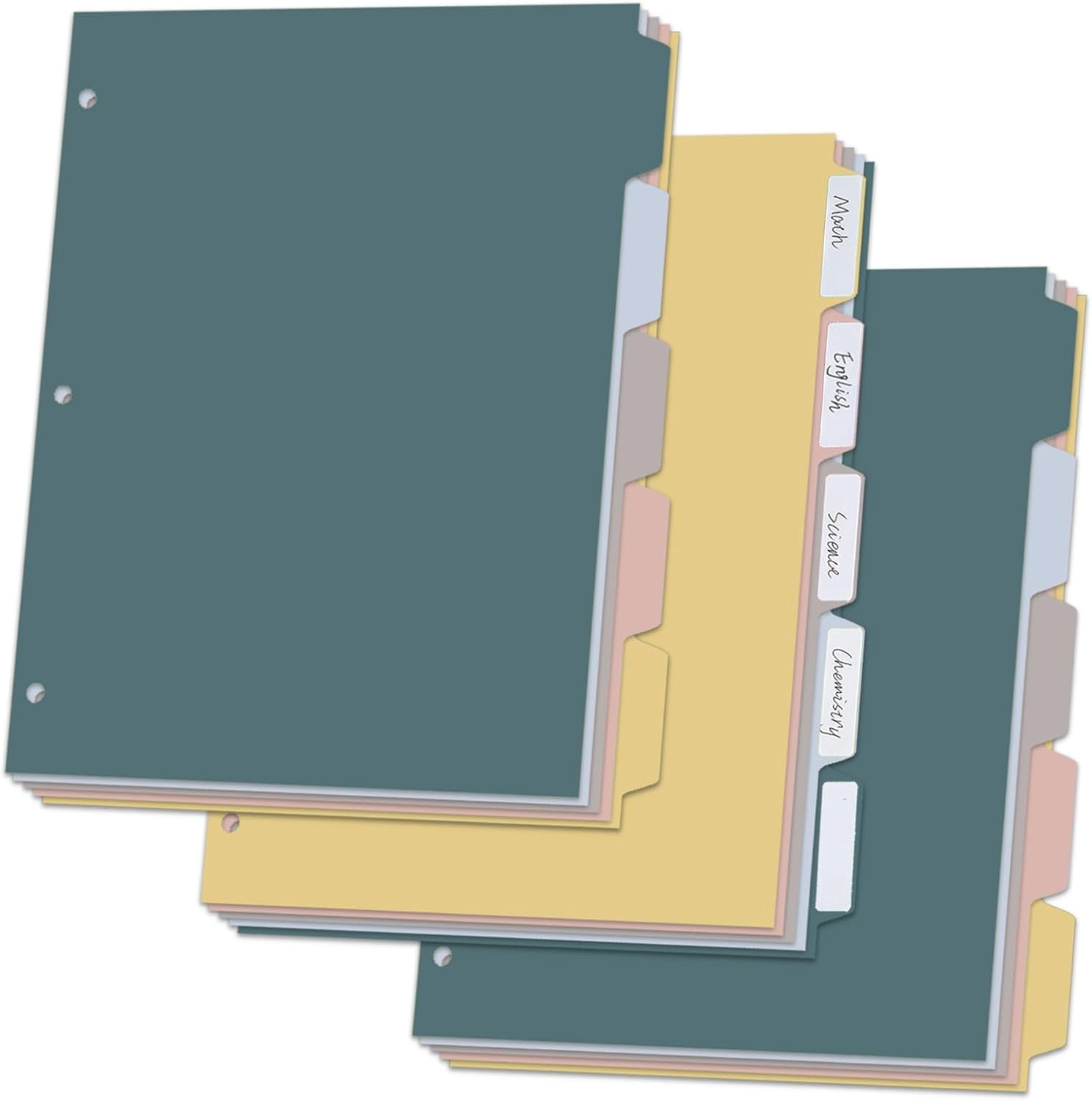 5 Tab Dividers for 3 Ring Binders, Binder Dividers with Tabs for 8.5 x ...
