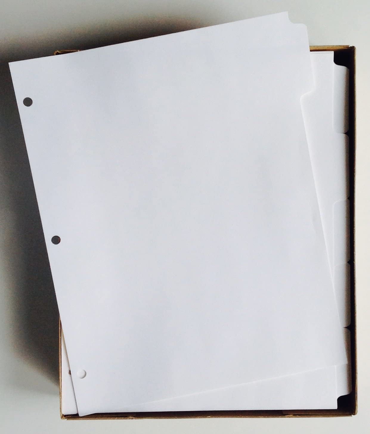 5-Tab White Ring-Book Index Divider Sheets, 8.5" x 11" - Box of 50 Sets ...