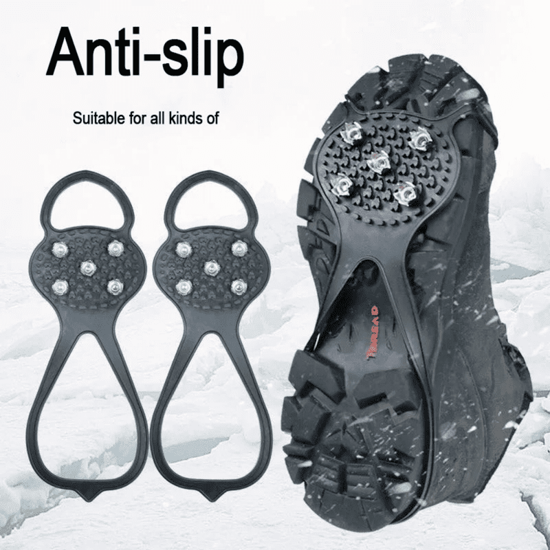 5 Teeth Anti-Slip Ice Gripper Shoes Boot Hiking Ice Climbing Shoe ...