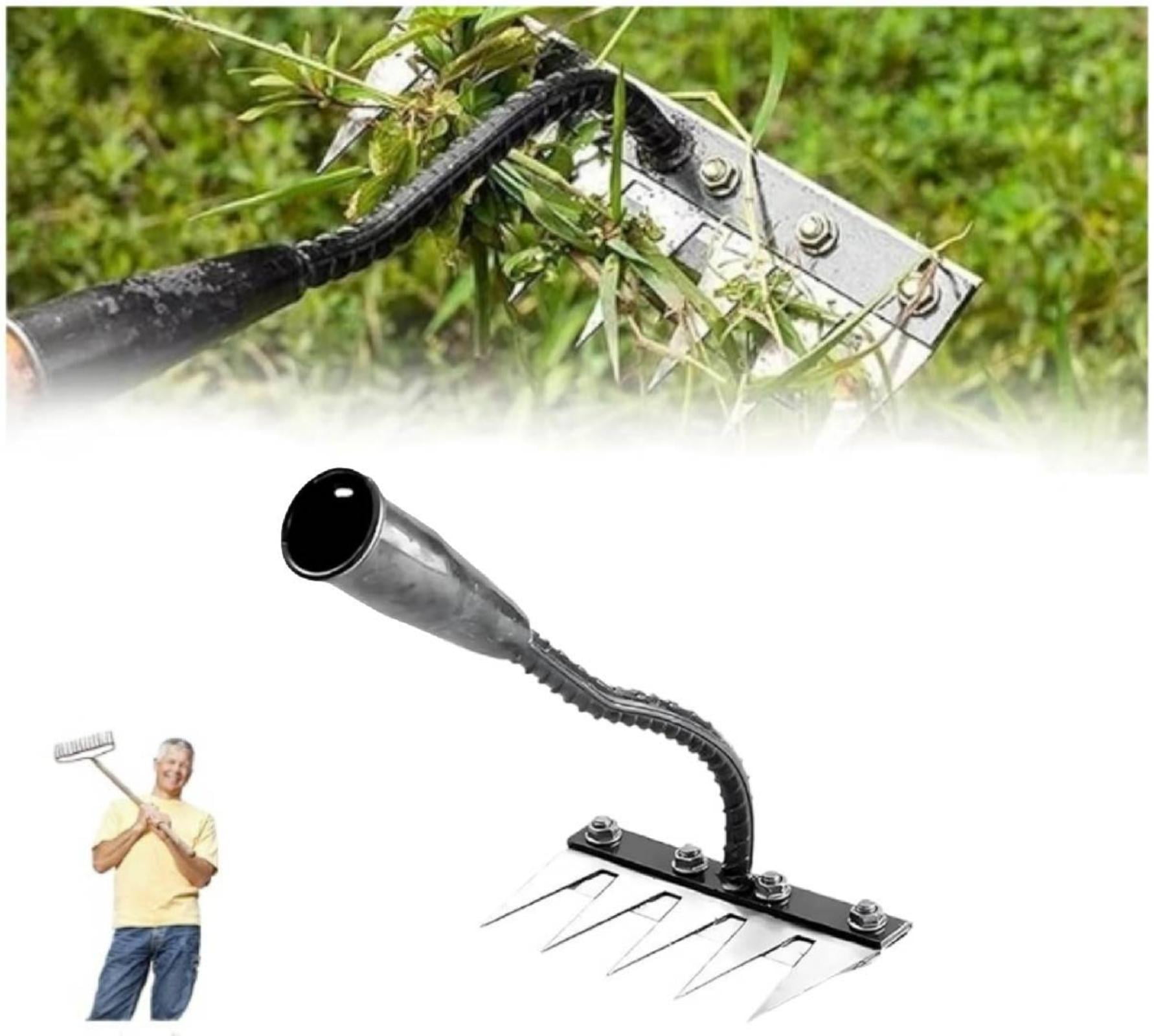 5 Teeth Carbon Steel Garden Weeding Rake, Iron Rake for Gardening and ...