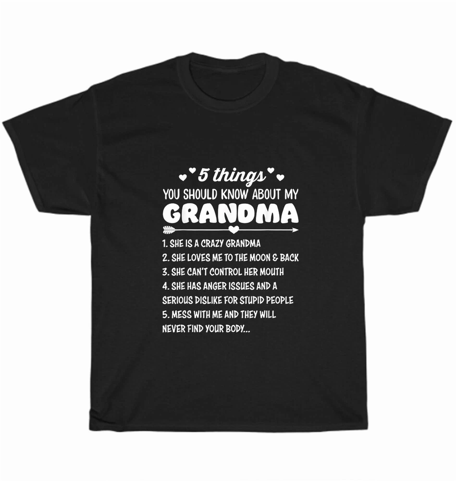 5 Things Grandma for Men and Women Funny Family Mother Gift up to 5XL ...