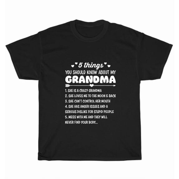5 Things Grandma for Men and Women Funny Family Mother Gift up to 5XL ...
