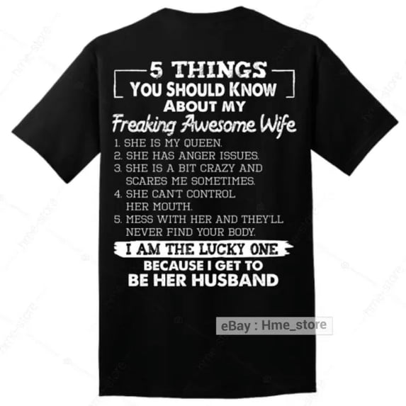 5 Things Should Know About My Wife To Husband T-shirt Funny Husband Tee ...