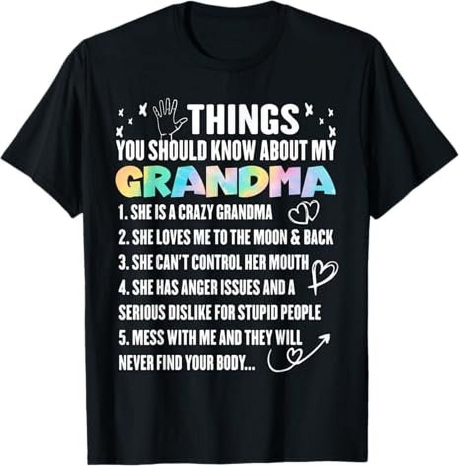 5 Things You Should Know About My Grandma Funny Grandma T-Shirt - Walmart.com