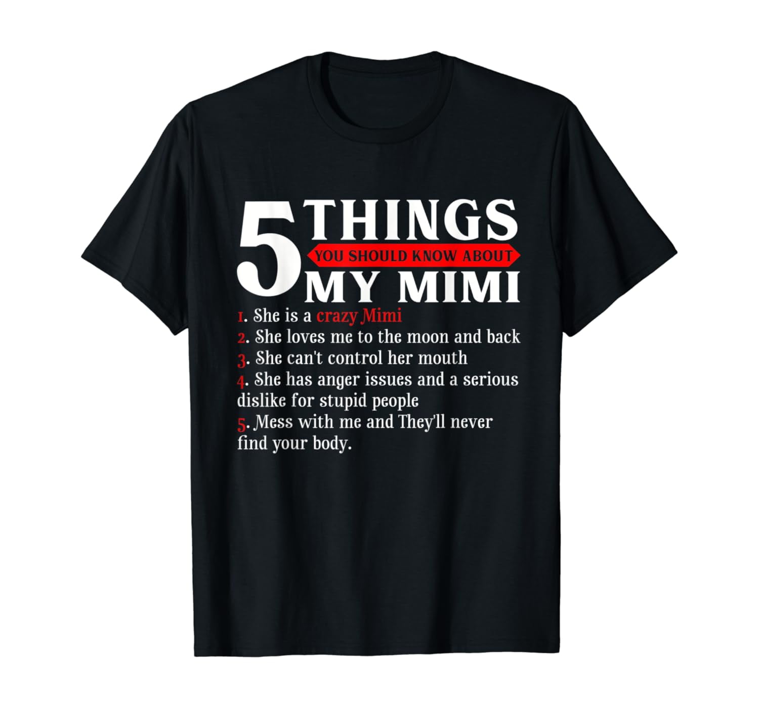 5 Things You Should Know About My Mimi T-Shirt Mother'S Gift Unisex S ...