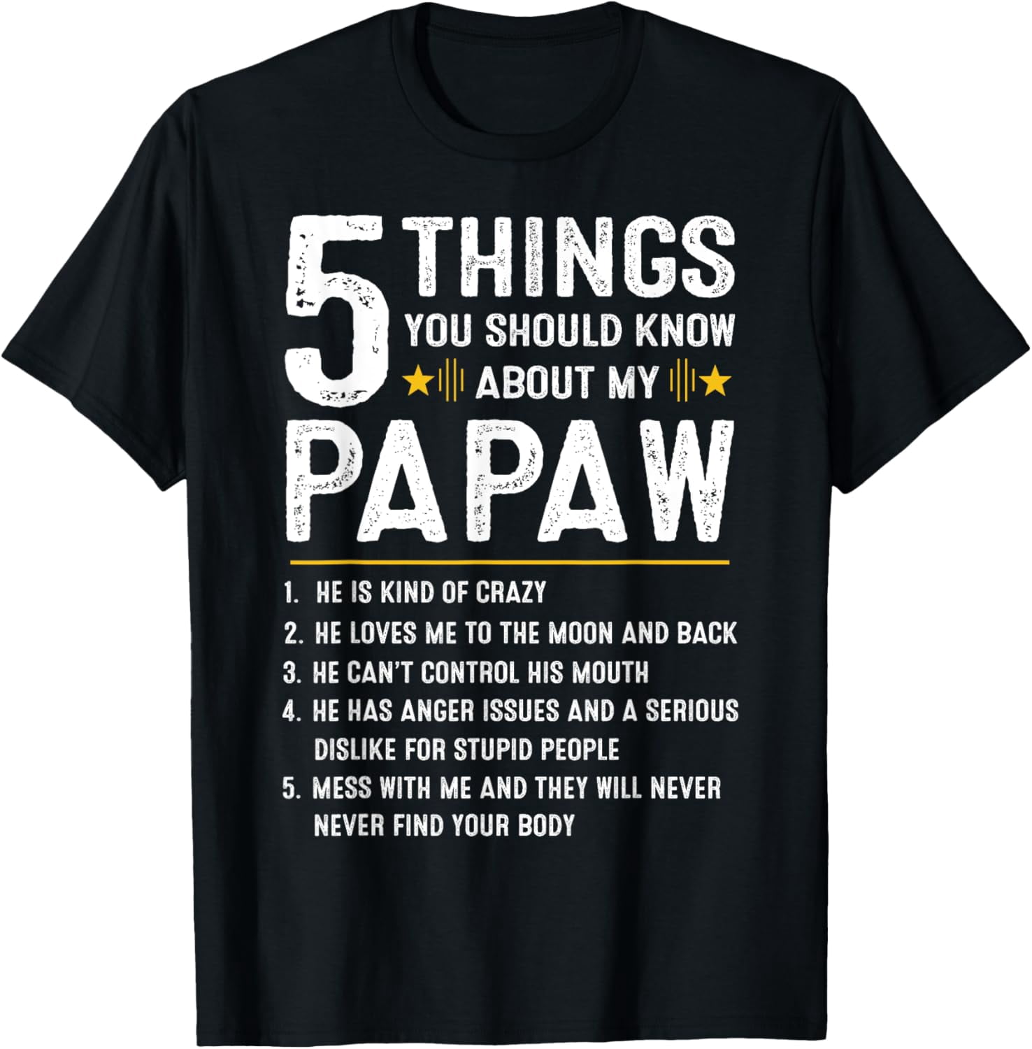 5 Things You Should Know About My Papaw T-Shirt - Walmart.com