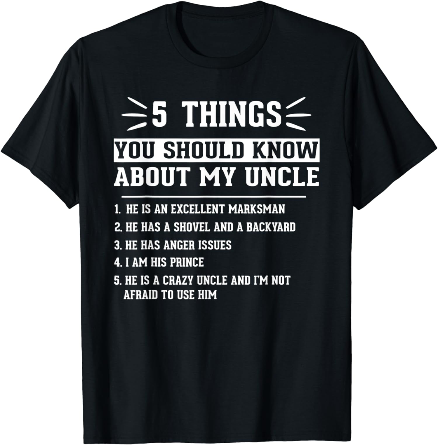 5 Things You Should Know About My Uncle Funny Uncle Nephew T-Shirt ...