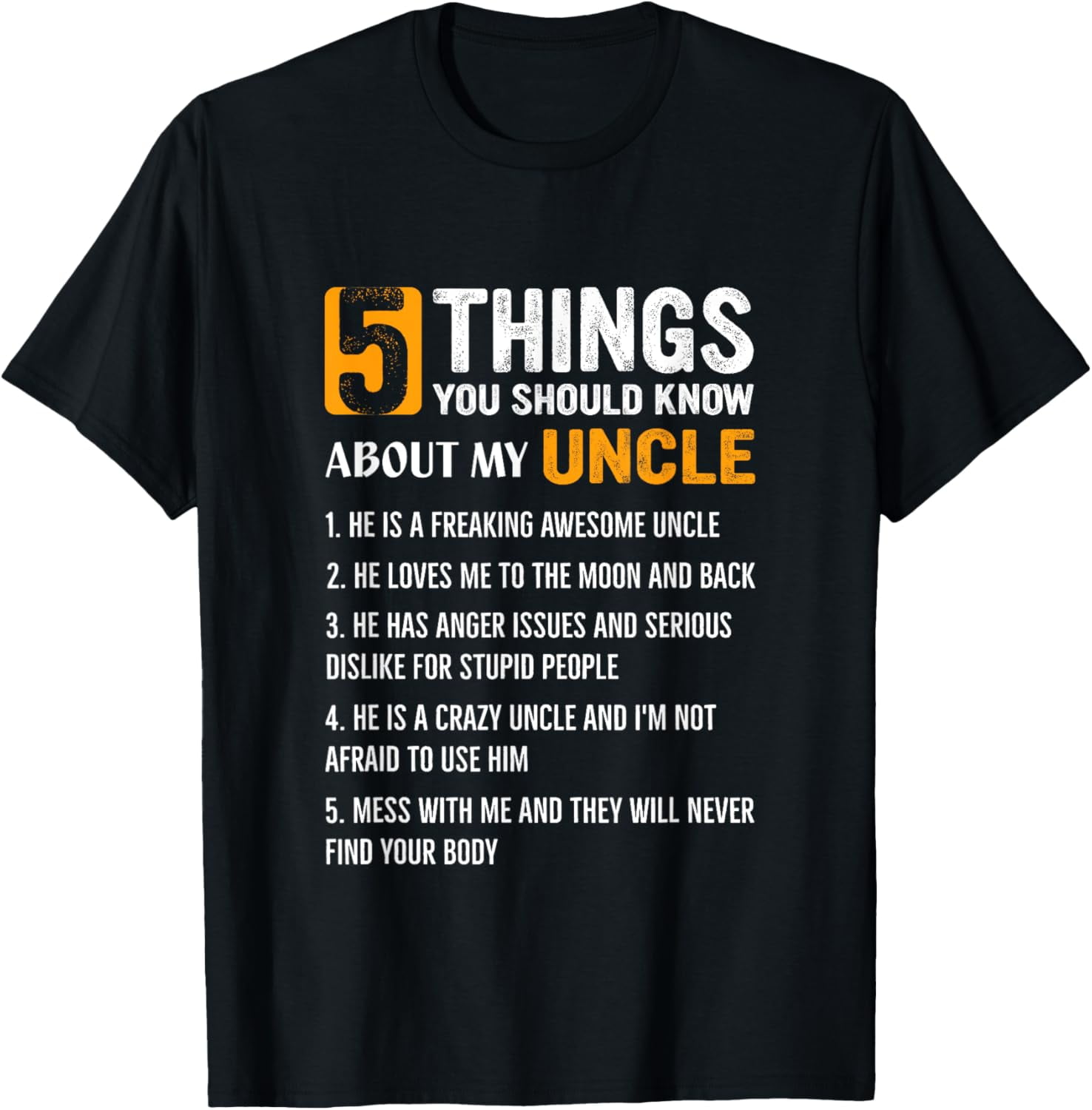 5 Things You Should Know About My Uncle T-Shirt - Walmart.com