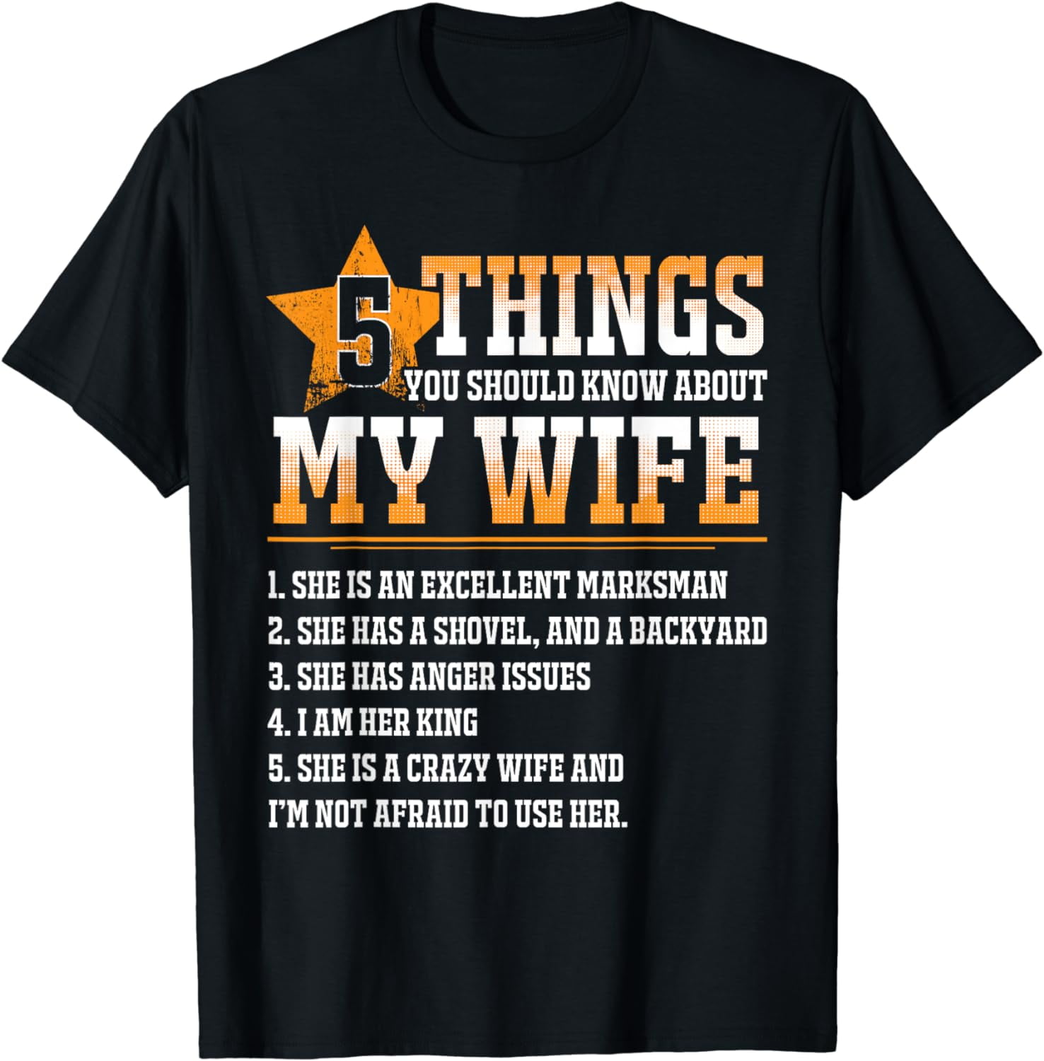 5 Things You Should Know About My Wife Cotton T-Shirt - Walmart.com