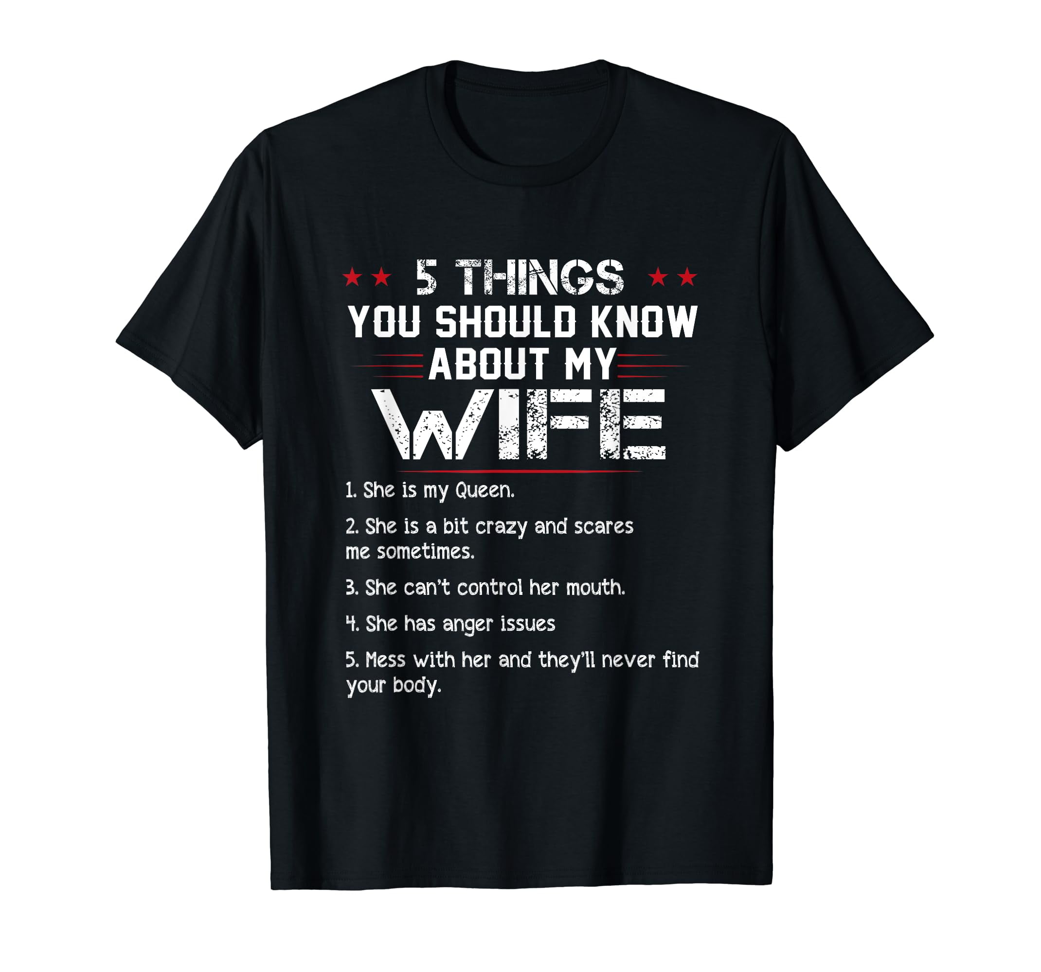 5 Things You Should Know About My Wife Funny Husband T-Shirt - Walmart.com