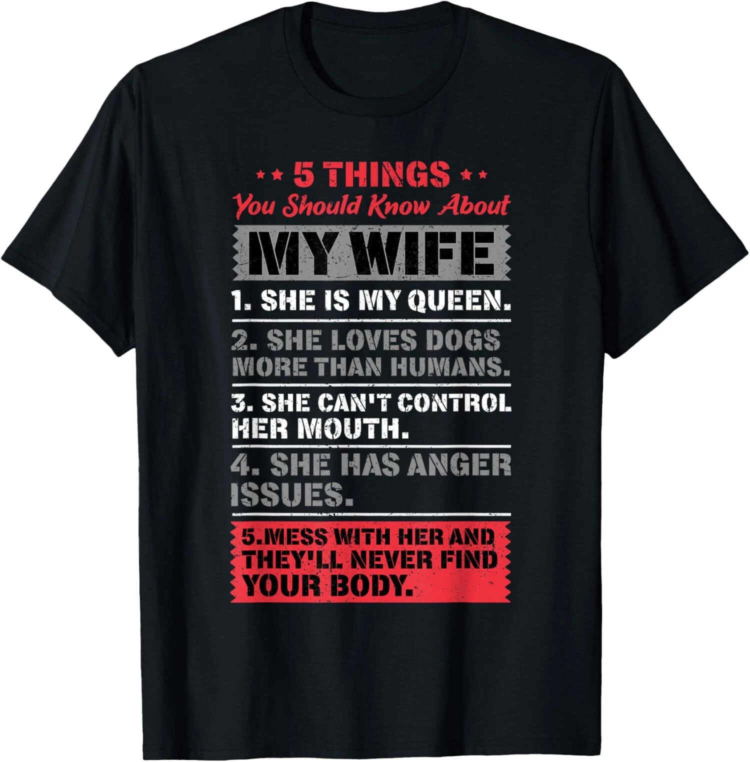 5 Things You Should Know About My Wife Husband Unisex T-Shirt, for men ...