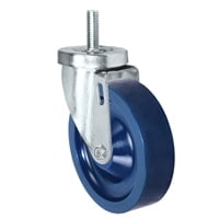 5" Threaded Stem Caster - Swivel Caster with Blue Solid Polyurethane ...