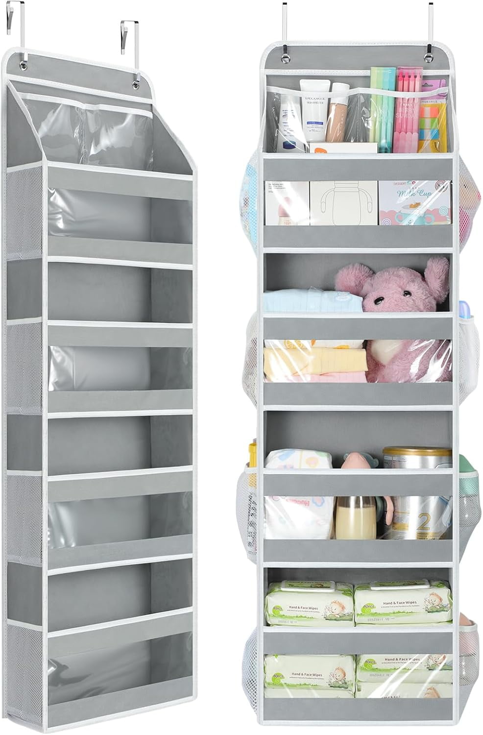 5 Tier 1Pc Over the Door Organizer, Stuffed Animal Storage with Clear ...