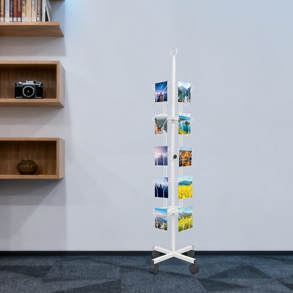 5-Tier 360° Rotating Greeting Card Rack Multifunctional Display Stand ...