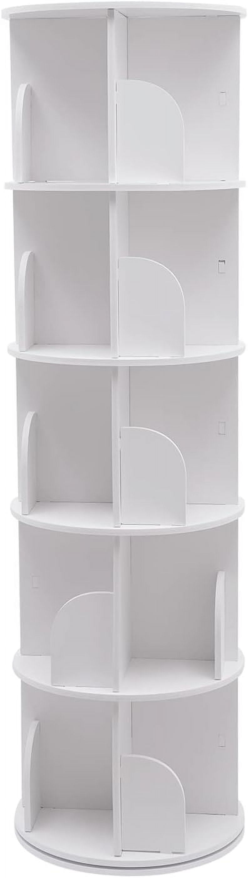 5 Tier 360° Rotating Stackable Bookshelf Organizer, Revolving Bookcase ...