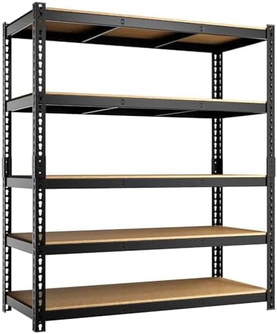5-Tier 48" W x 18" D x 71" H Storage Shelves Metal Garage Shelf 2000LBS ...