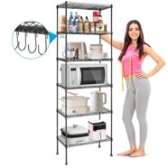 UBesGoo 6-Shelf Narrow Small Wire Shelving Unit, Heavy Duty Adjustable ...