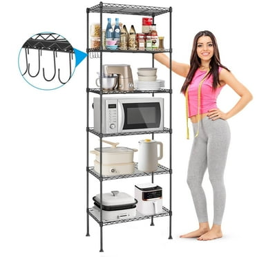 5-Tier Kitchen Storage Shelf Heavy Duty Storage Stand Adjustable Shelf ...