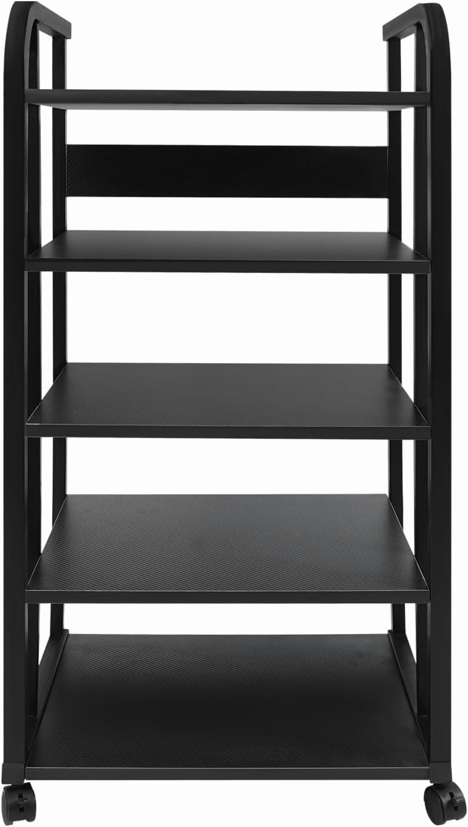 5-Tier AV Media Stand Audio Tower with 4 Lockable Wheels Corner Shelf ...